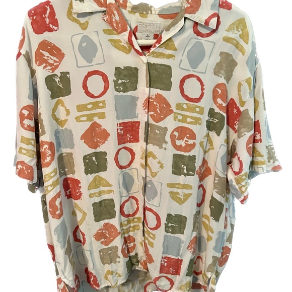 Esprit | Shirts | 8s Retro Esprit Rayon Buttonup Large Short Sleeve ...